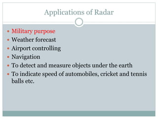 Cw and fm cw radar | PPTX