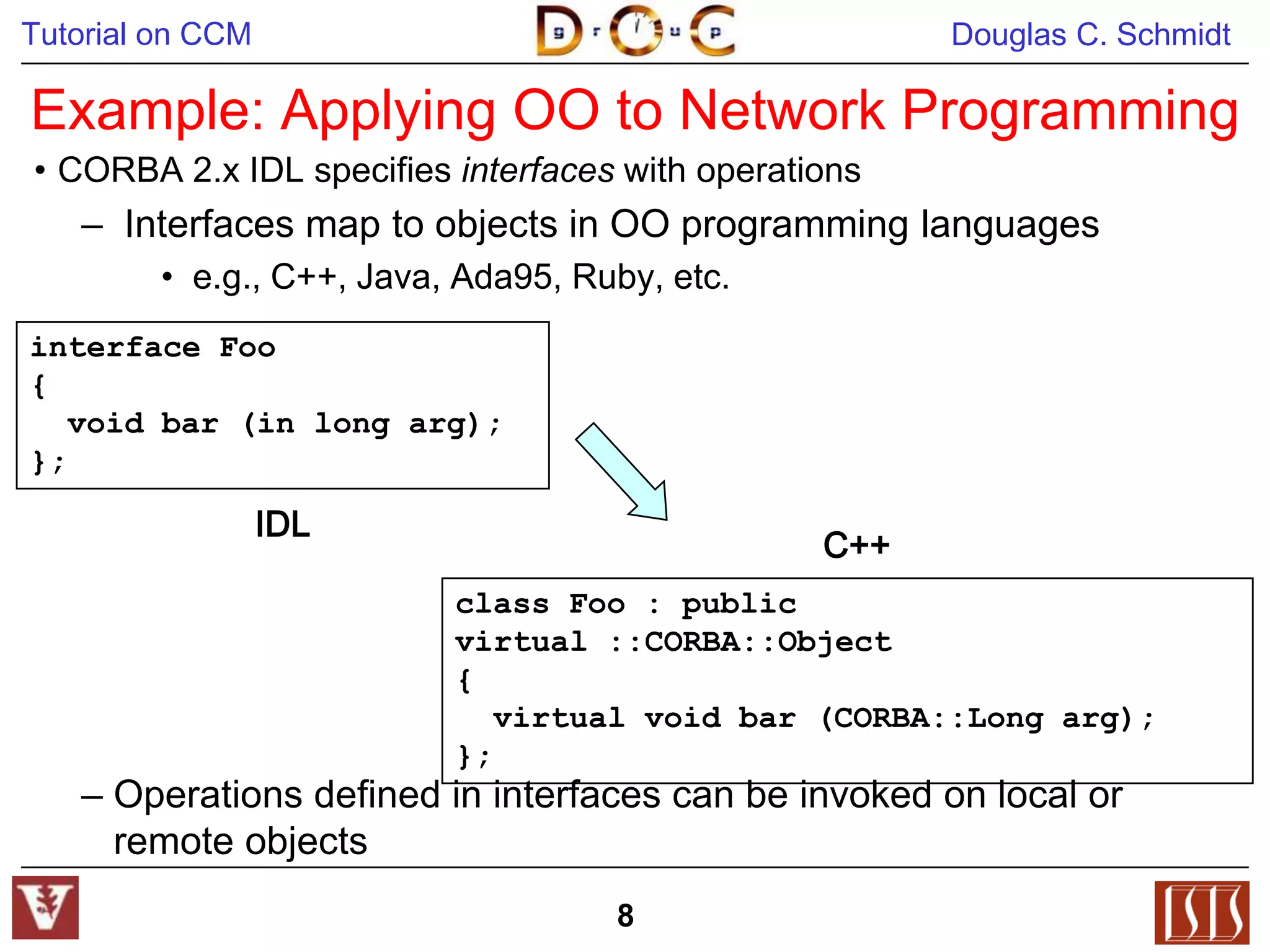 OMG CORBA Component Model tutorial | PPT