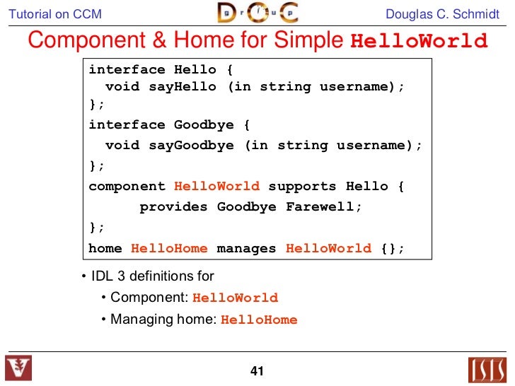 OMG CORBA Component Model tutorial