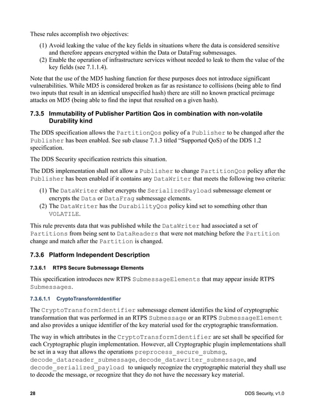Dds Security Specification Version 10 Pdf Computing Technology And Computing