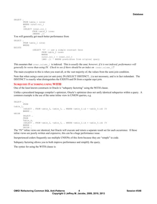 White Paper for OMG! Identifying and Refactoring Common SQL... | PDF