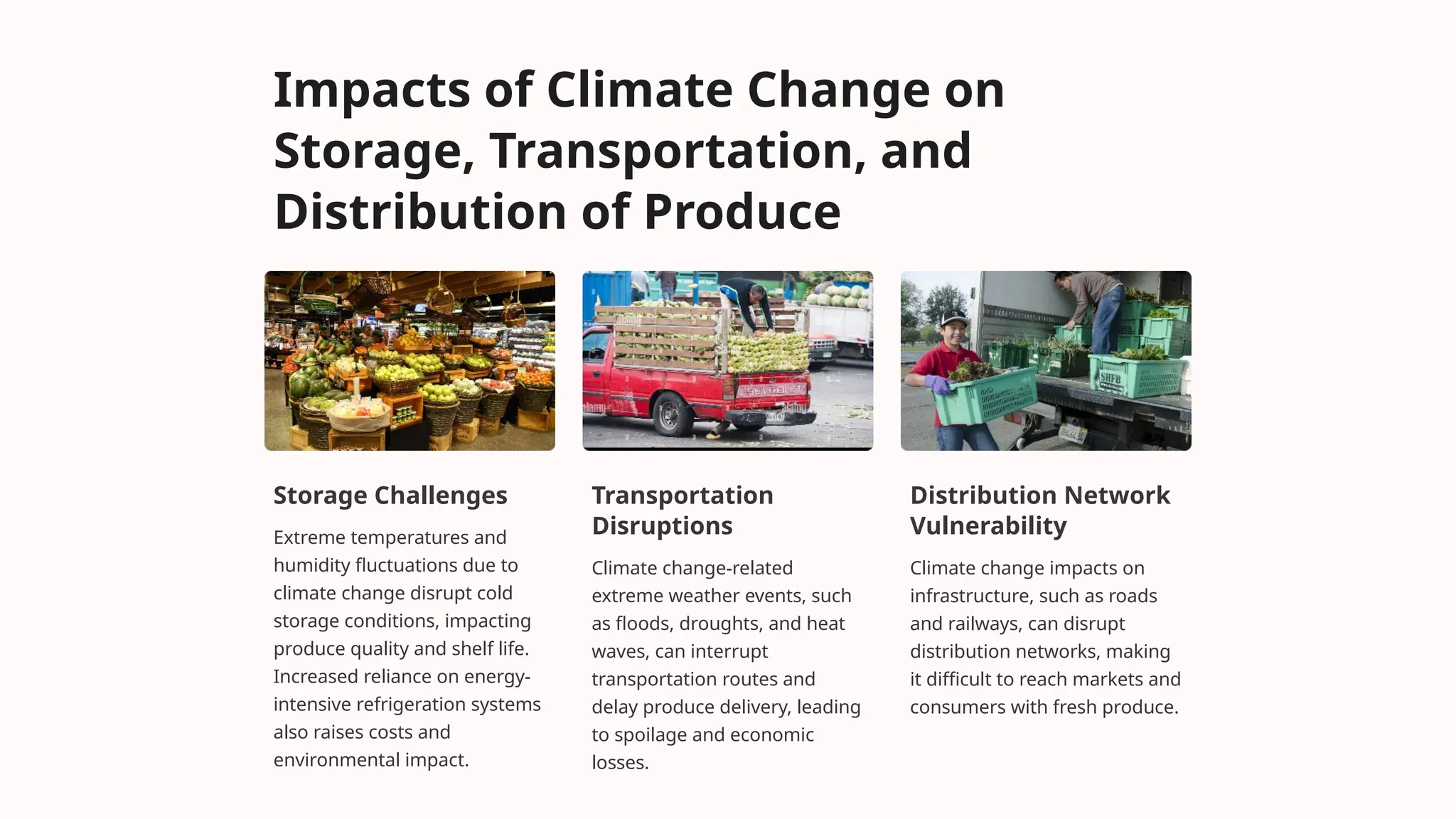 Climatic change and post harvest losses of fruits and vegetables | PPTX