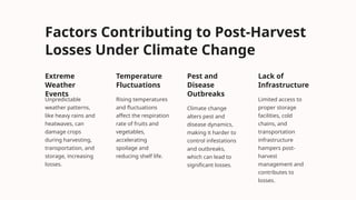 Climatic change and post harvest losses of fruits and vegetables | PPTX