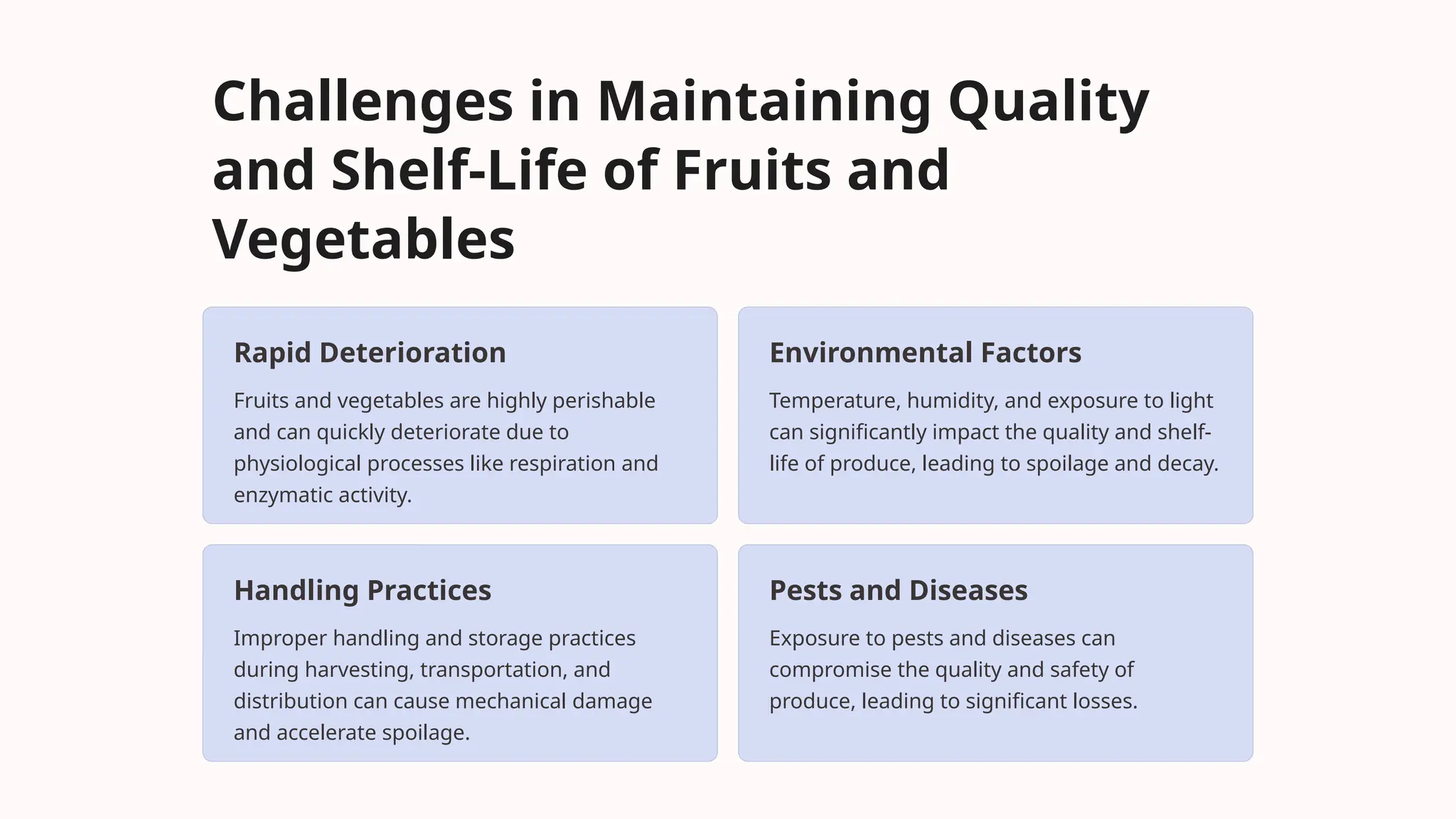 Climatic change and post harvest losses in fruits and vegetables | PPTX