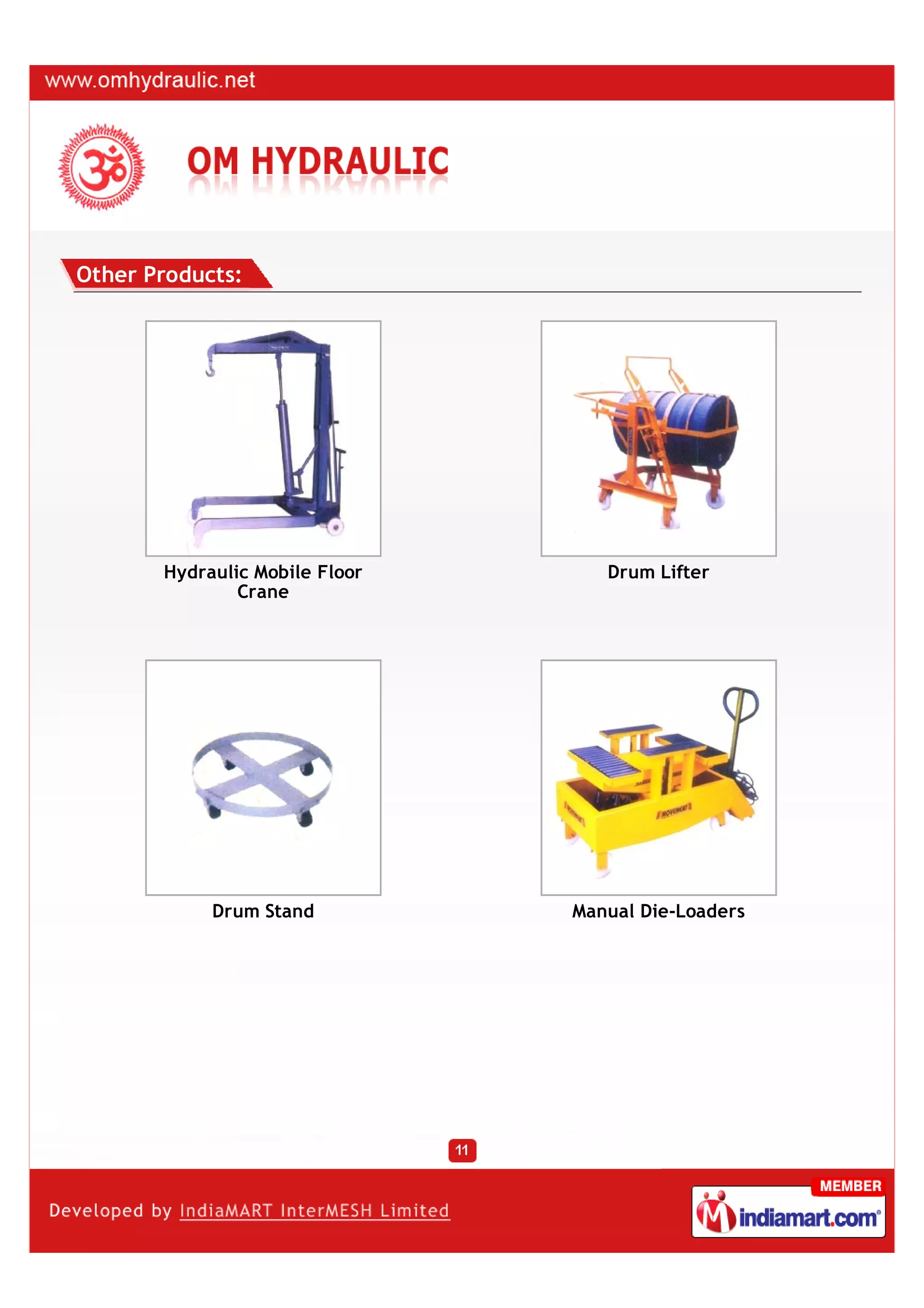 Om Hydraulic, Ahmedabad, Drum Lifting Stacker | PDF