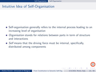 From Coordination to Semantic Self-Organisation: A Perspective on the ...