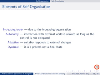 From Coordination to Semantic Self-Organisation: A Perspective on the ...