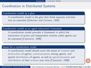 From Coordination to Semantic Self-Organisation: A Perspective on the ...