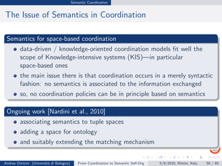 From Coordination to Semantic Self-Organisation: A Perspective on the ...