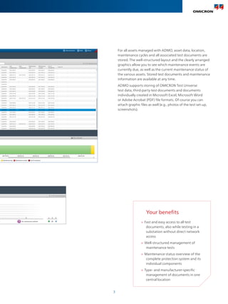 Omicron ADMO Protection Systems Management Software Datasheet Manual | PDF
