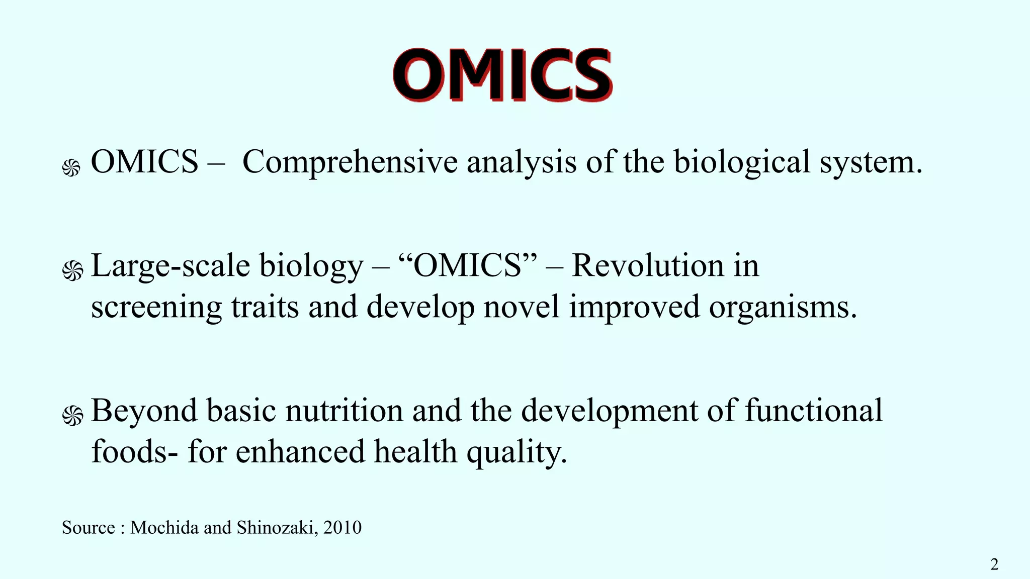 OMICS in Crop Improvement.pptx | Biotech and Biomedical Industry | Industries