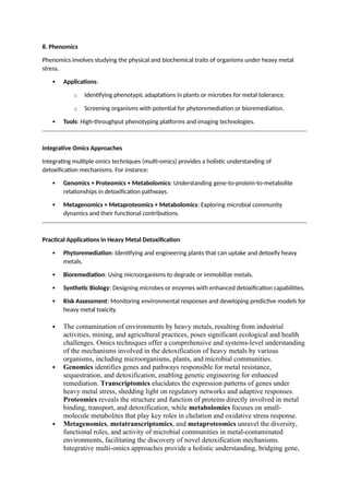 Omics is a field of biological study that involves the study of ...
