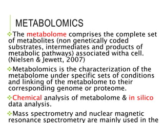 Omics in nutrition and metabolism | PPTX