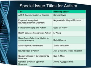 Journal of Autism-Open Access | PPT