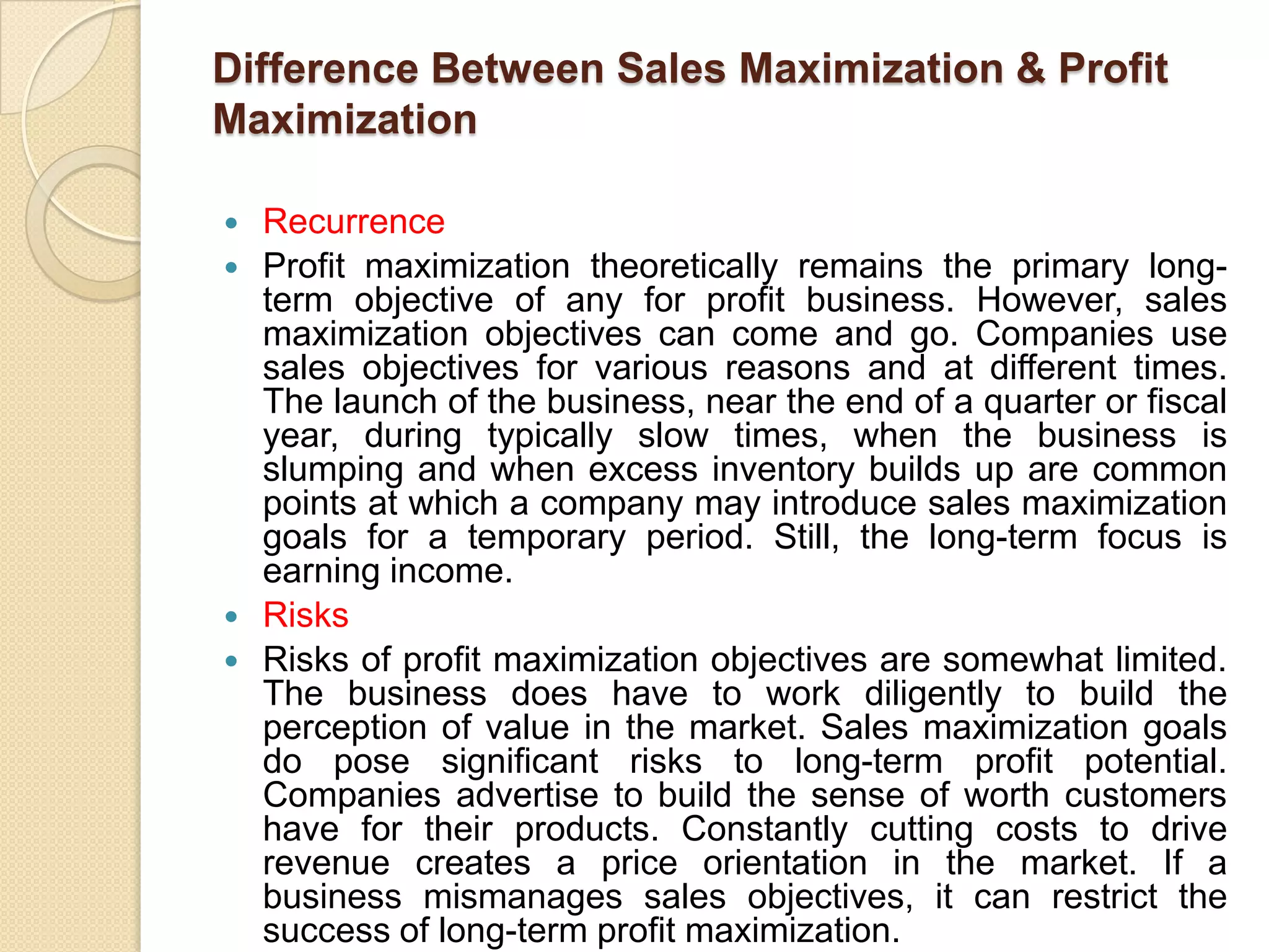 profit macimization | PPTX