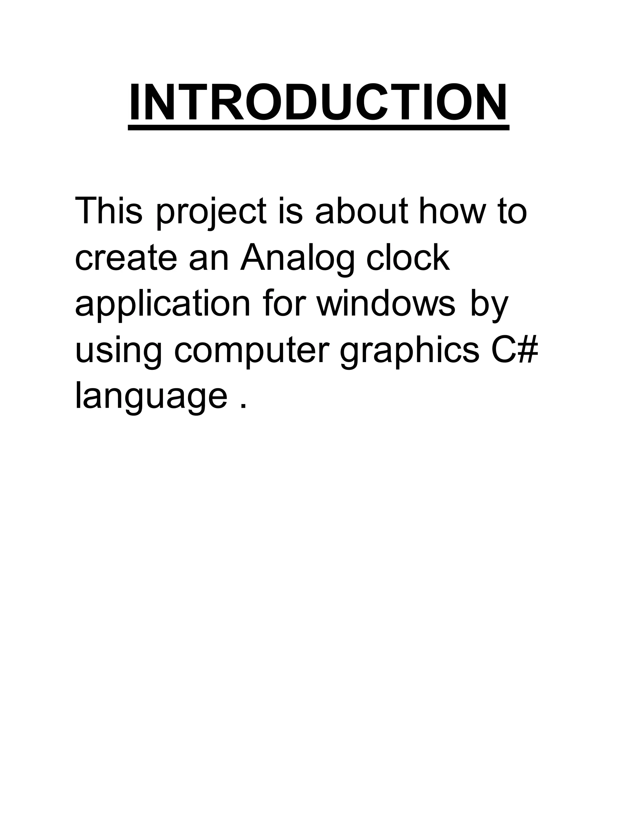Analog Clock C Pdf 