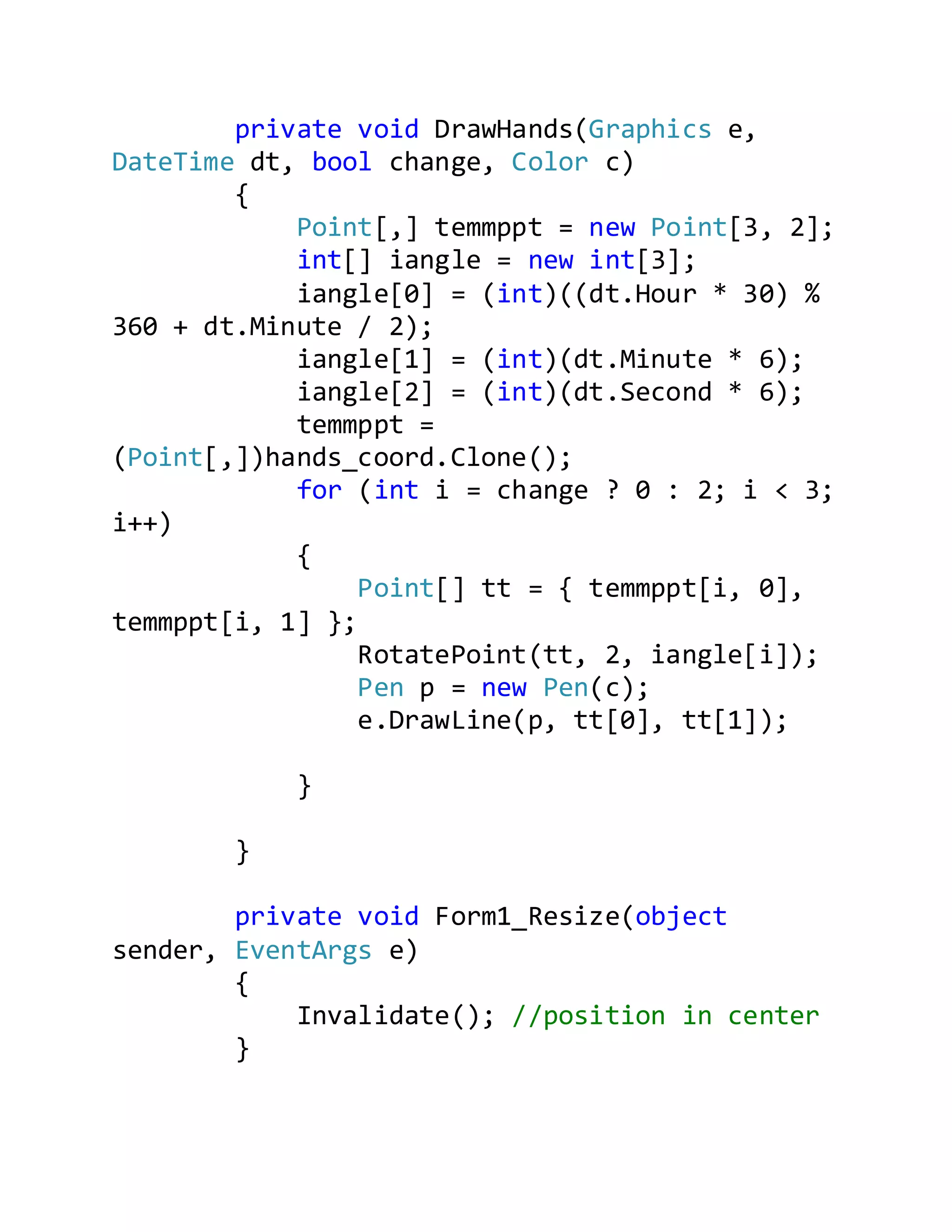 Analog Clock C Pdf 
