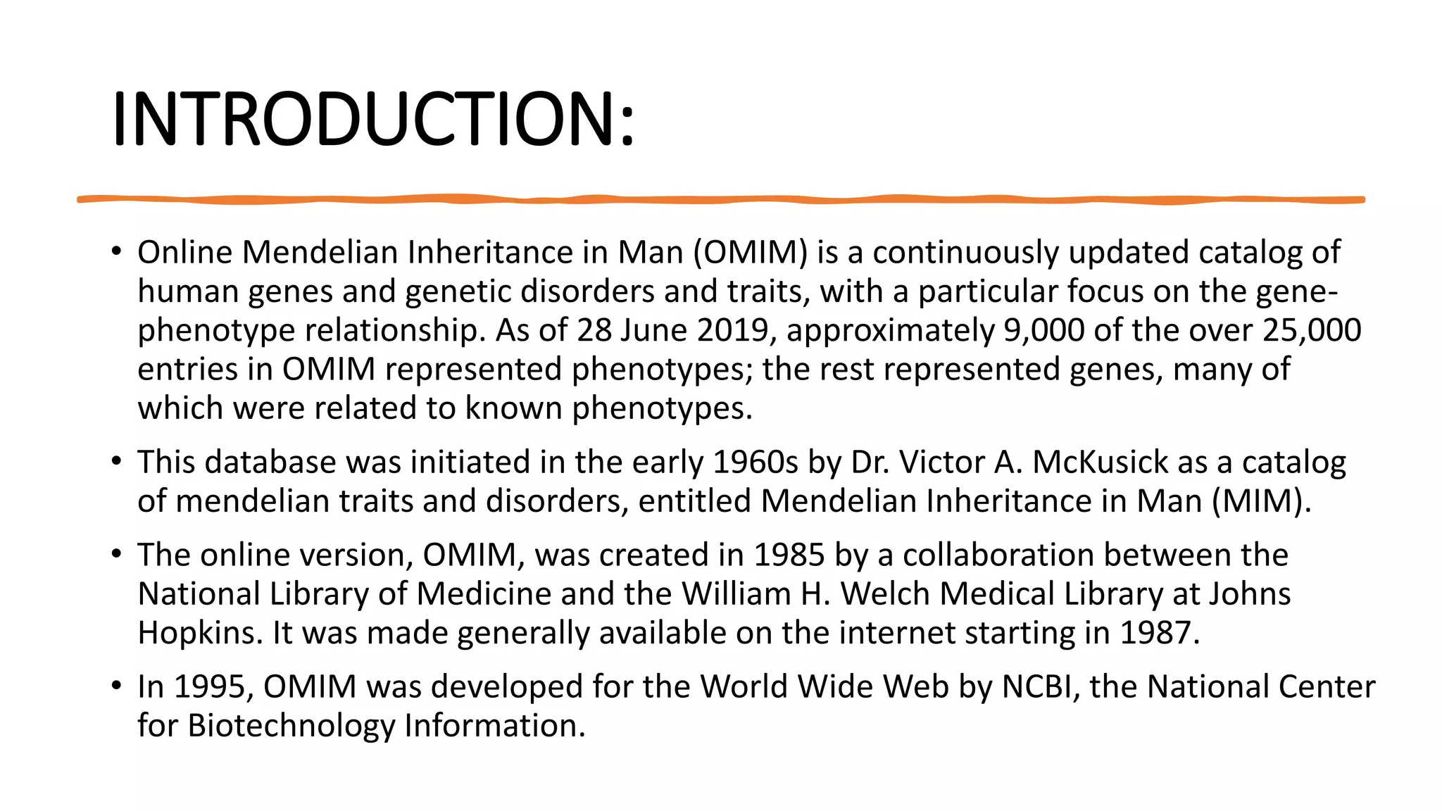 OMIM.pptx | Genetics | Science