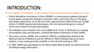 OMIM.pptx | Genetics | Science