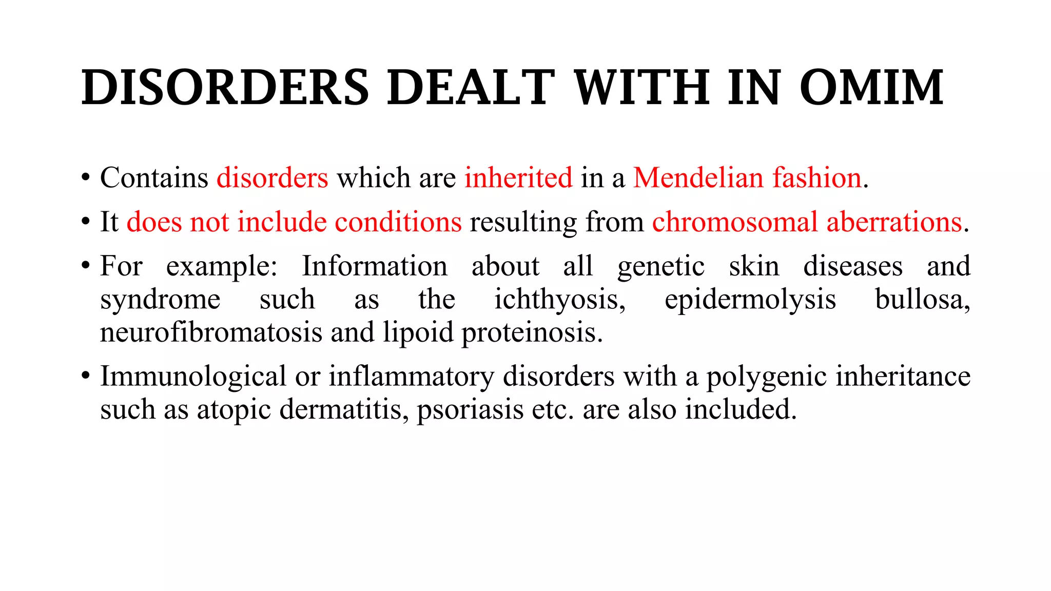 OMIM- Online Mendelian Inheritance in Man | PDF