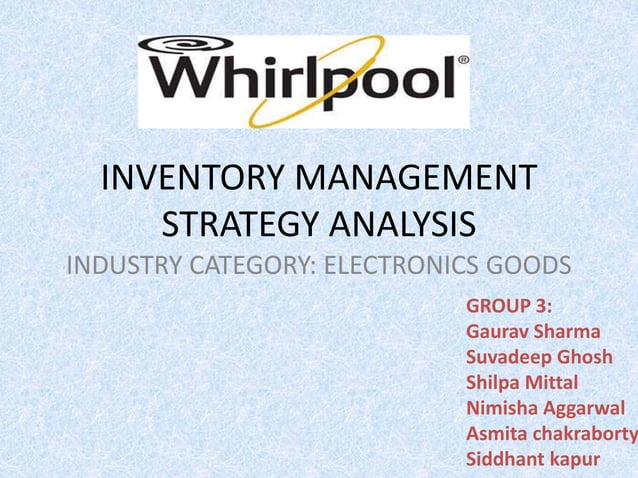 Whirlpool's Inventory Management | PPT