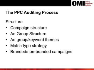 Developing a PPC Auditing Framework | PPTX