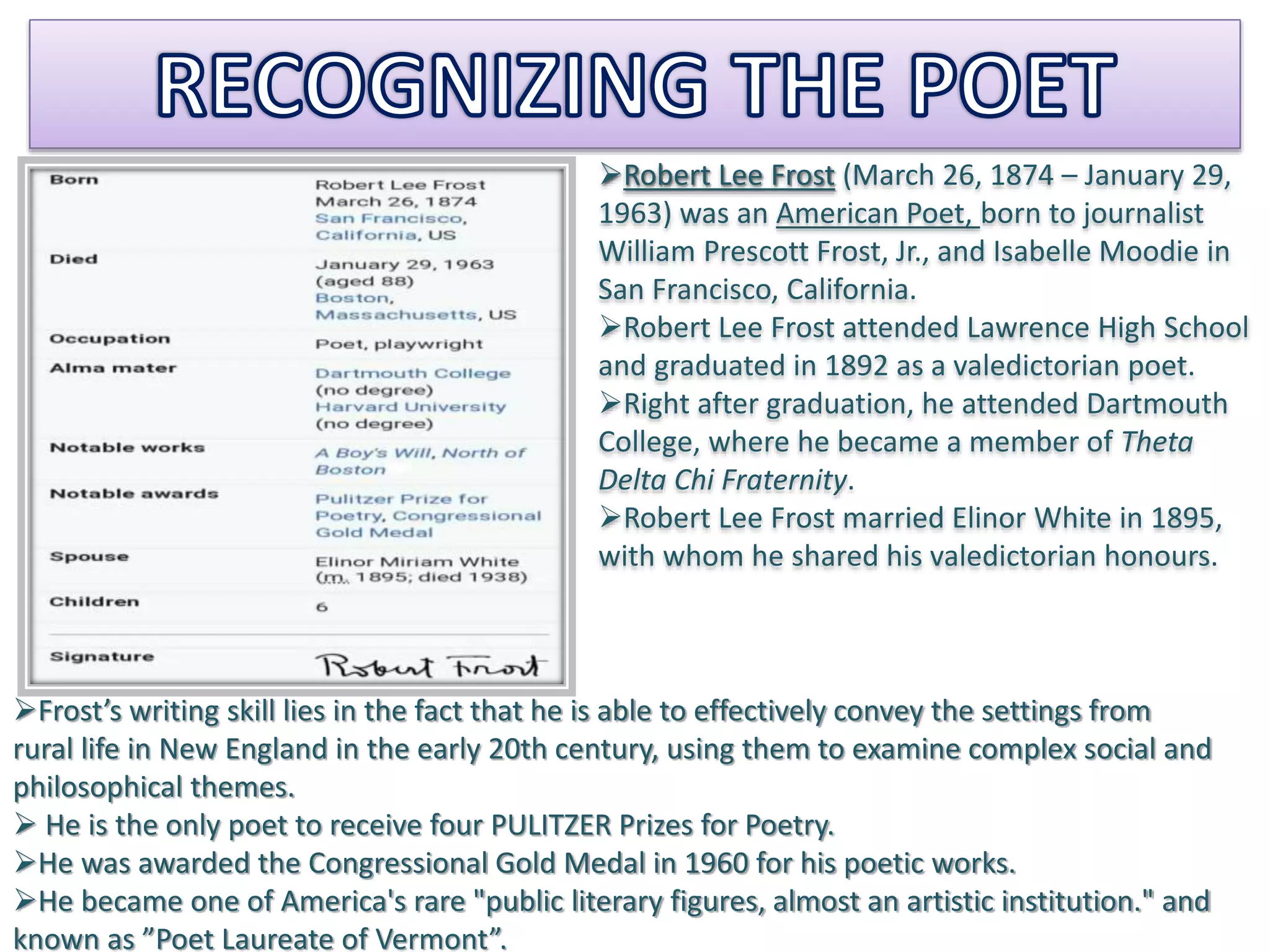 OMKAR ENGLISH PROJECT ON ROBERT FROSR.pptx