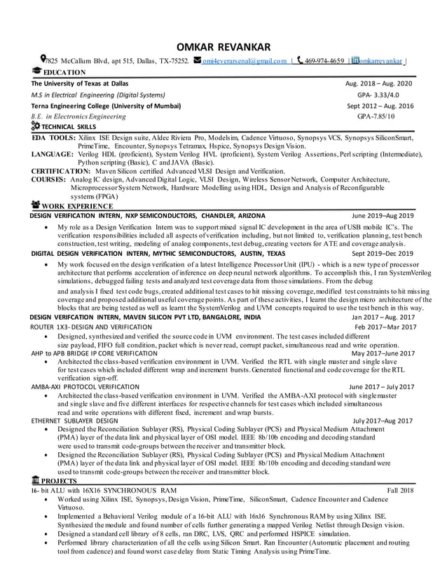 Omkar+revankar+resume | DOCX | Computing | Technology & Computing