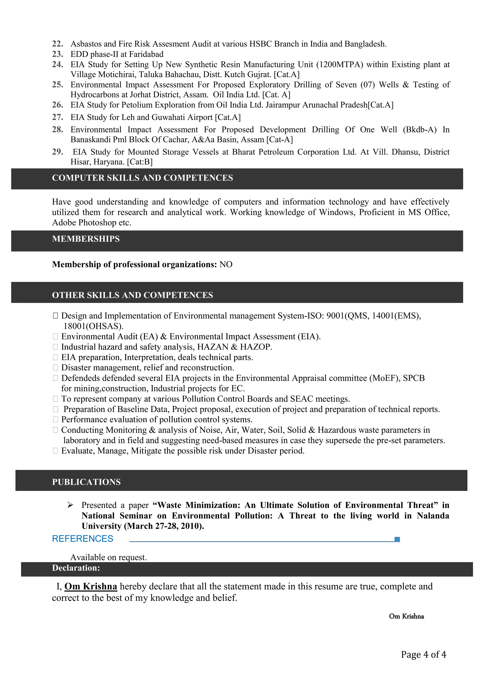 Om krishna cv simple | PDF