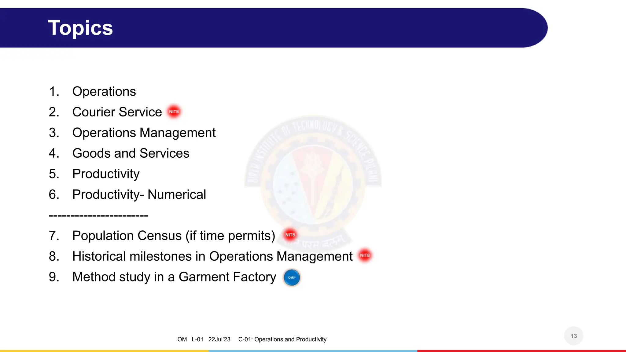 Operations and Productivity explanations | PPT