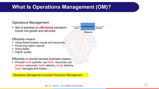 Operations and Productivity explanations | PPT