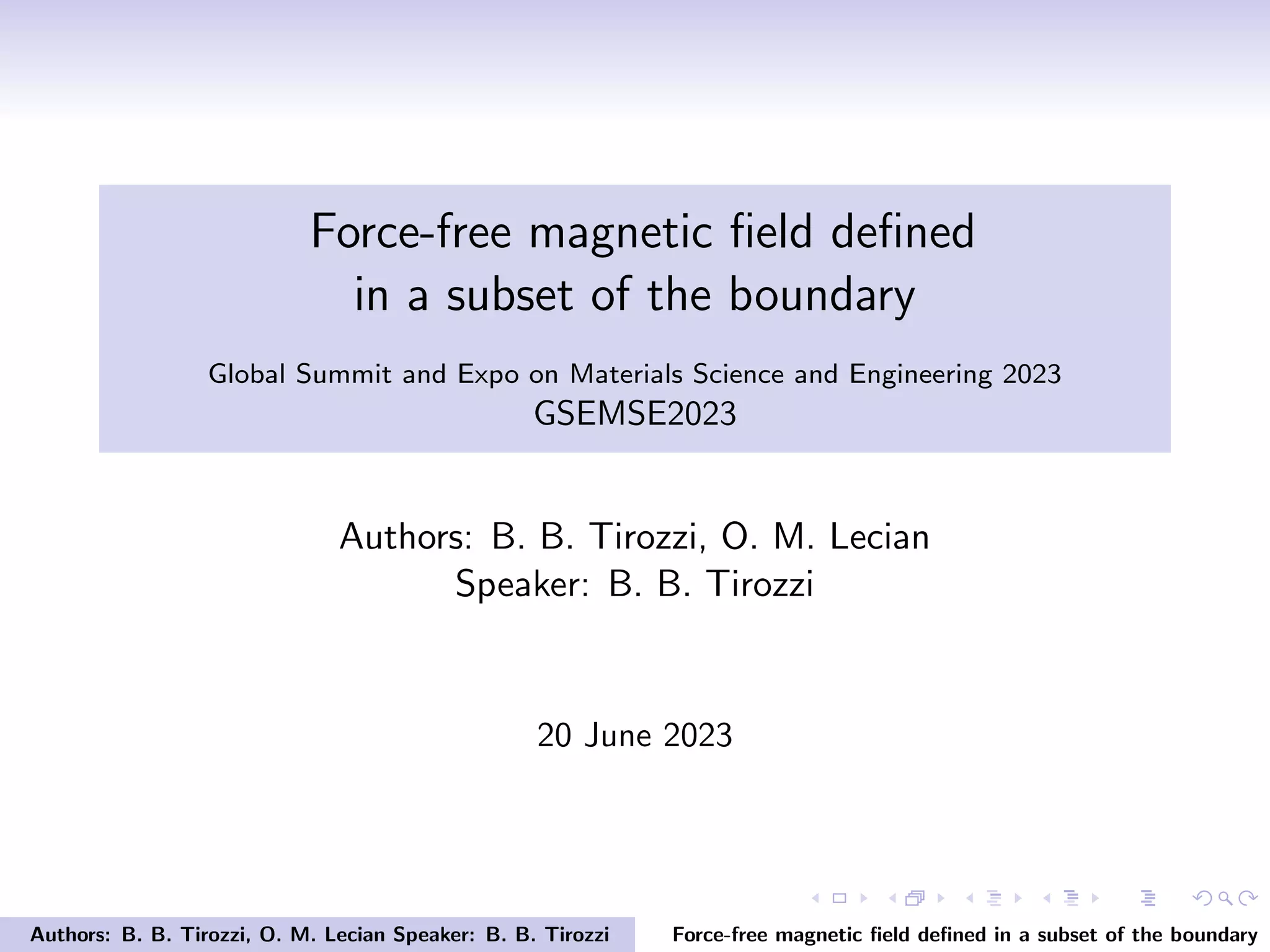 Force-free magnetic field defined in a subset of the boundary | PPT