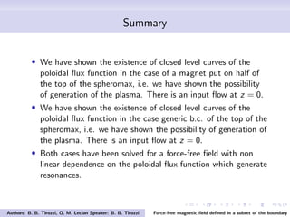 Force-free magnetic field defined in a subset of the boundary | PPT