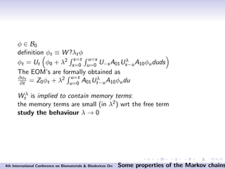 Some properties of the Markov chains of the Markov Models of molecular processes | PPT