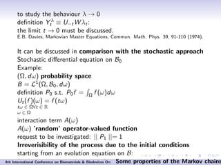 Some properties of the Markov chains of the Markov Models of molecular processes | PPT