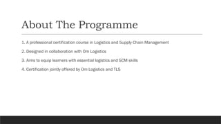 OM LOGISTICS PROGRAM.With Thelearnskills.ppt