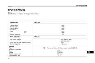 Suzuki Maruti 800 (efi/MPI) Workshop Manual | PDF