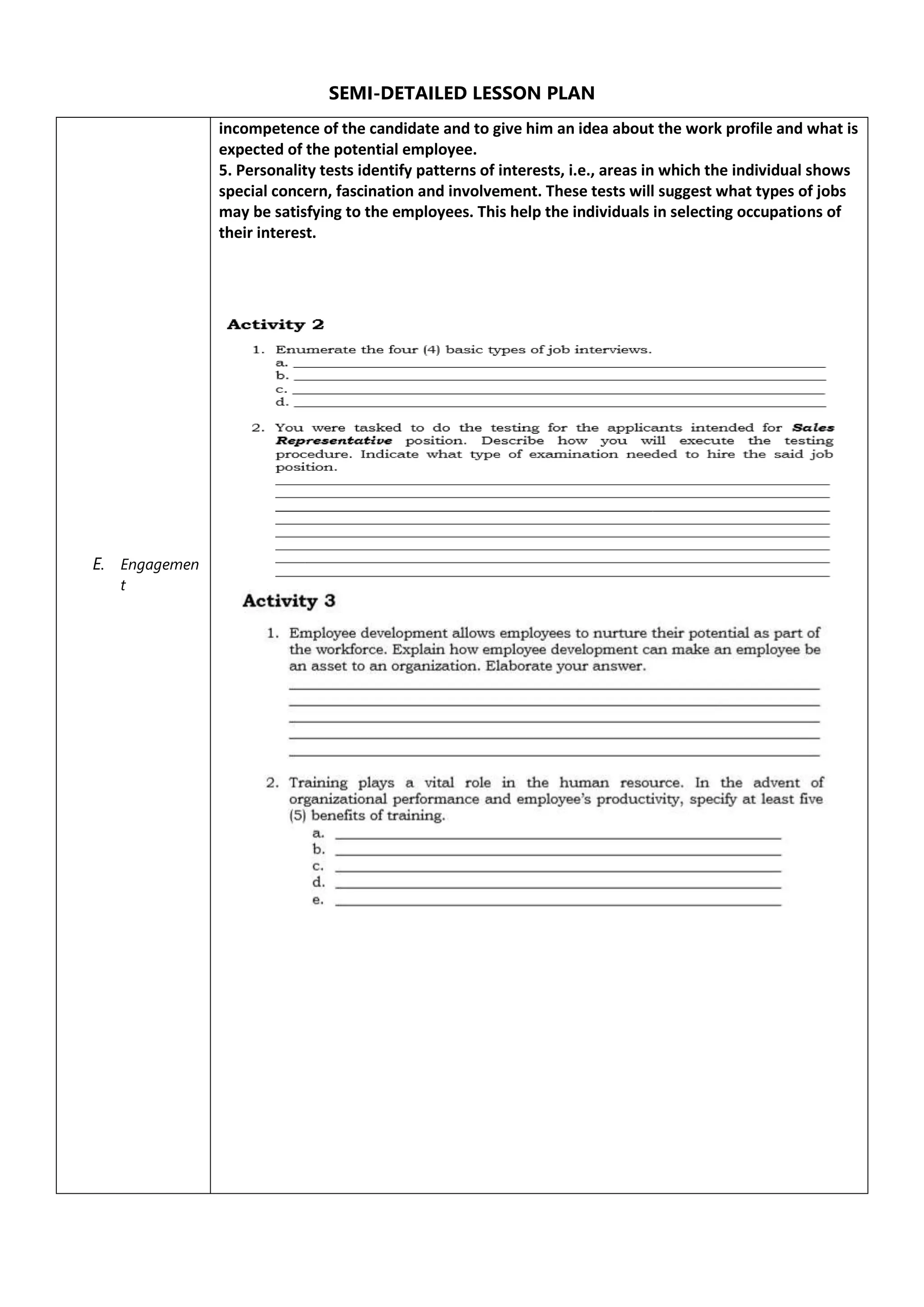 organizational management lesson plan modules | DOCX