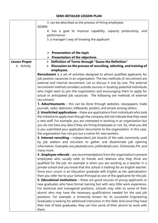 organizational management lesson plan modules | DOCX