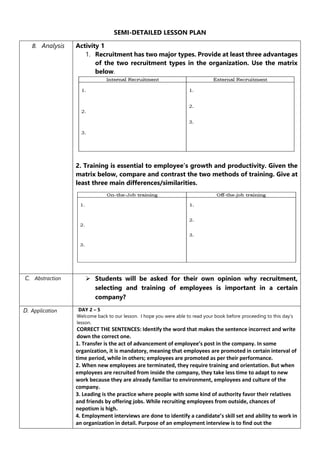 organizational management lesson plan modules | DOCX