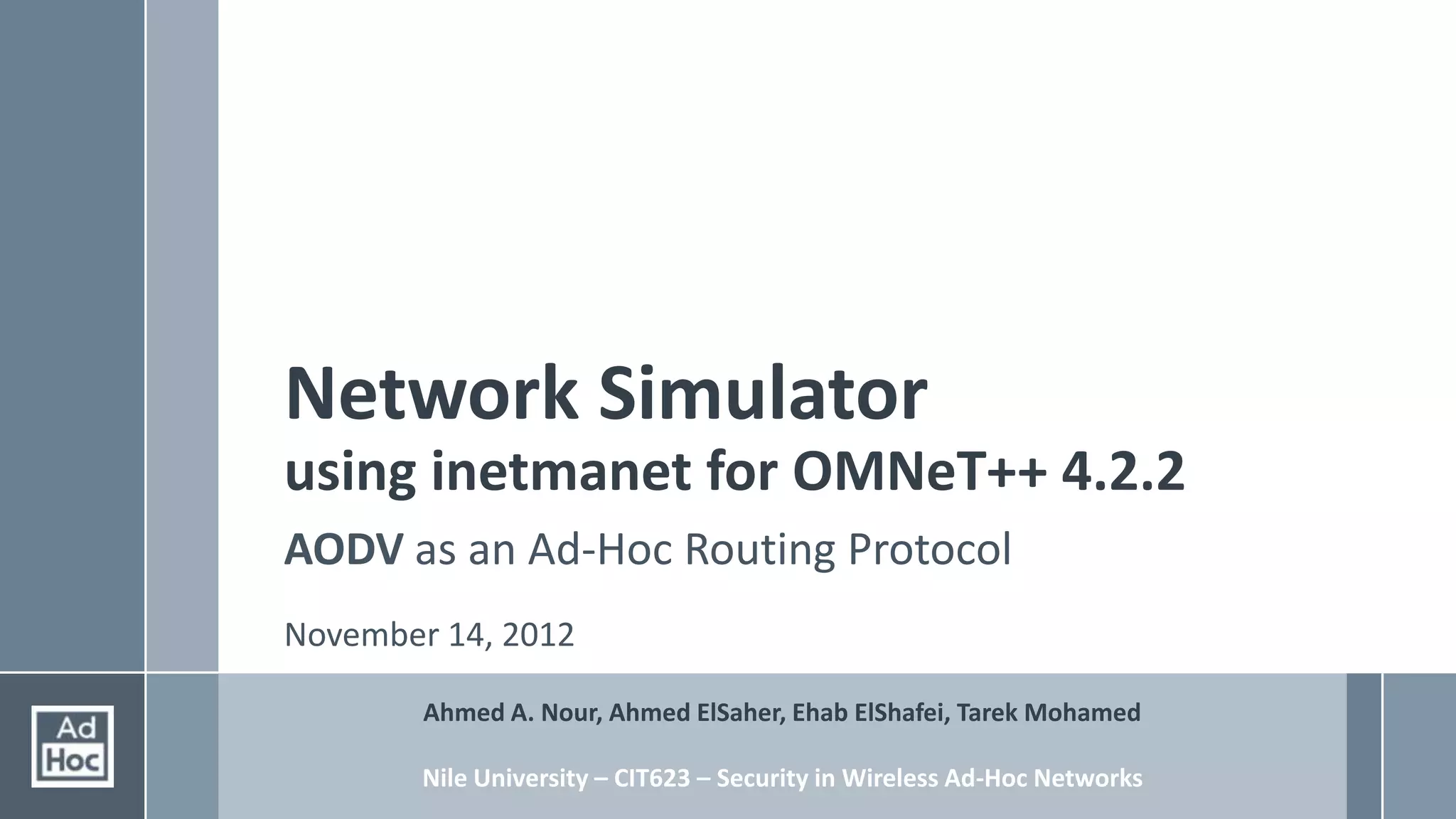 Omnet++ | PPTX | Computer Networking | Computing