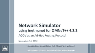 Omnet++ | PPTX | Computer Networking | Computing