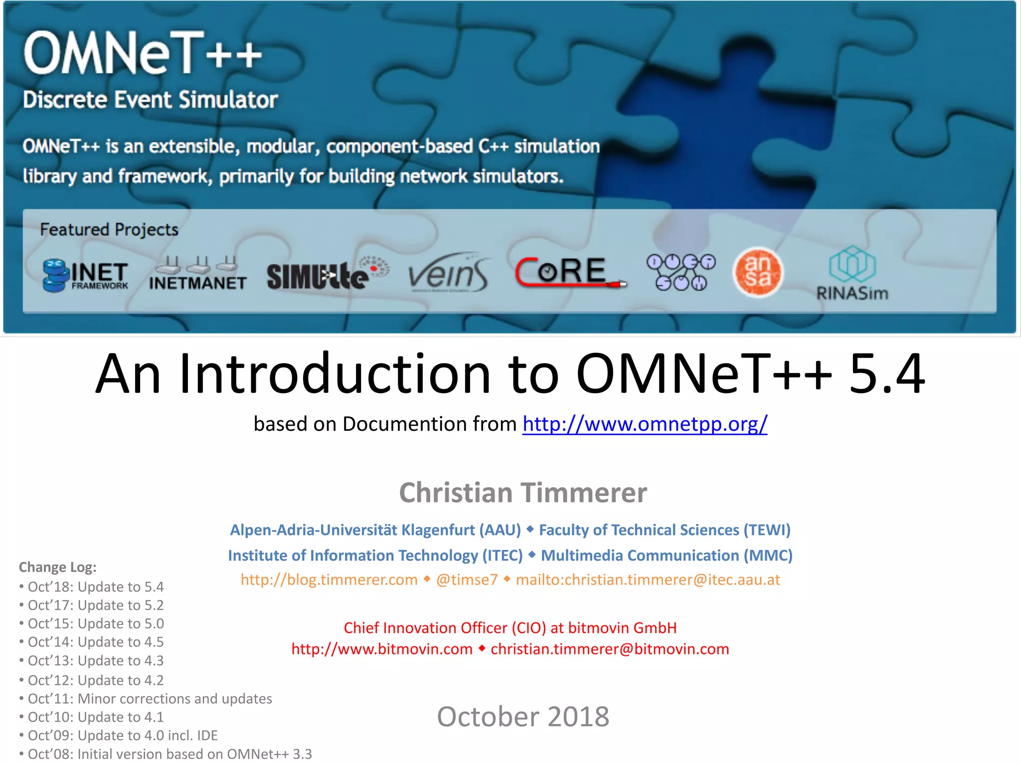 An Introduction to OMNeT++ 5.4 | PPT