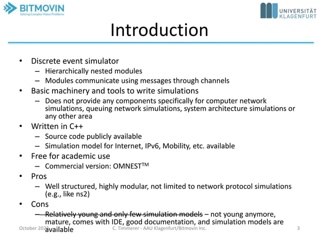 An Introduction to OMNeT++ 6.0 | PPTX | Programming Languages | Computing