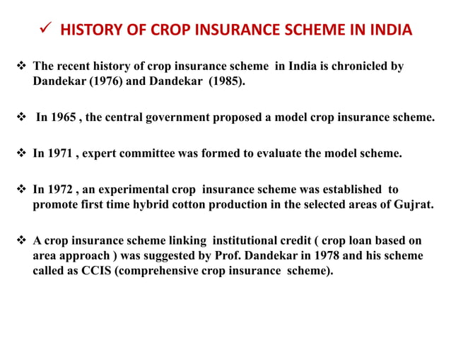 CROP INSURANCE SCHEME | PPTX | Motor Insurance | Insurance
