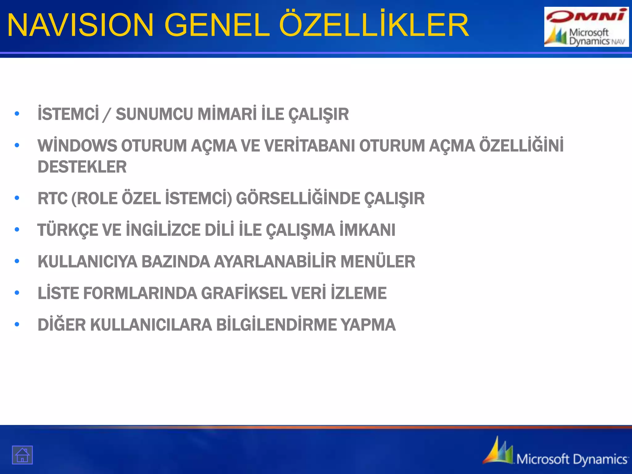 MS Dynamics NAV 2009 R2 Genel Özellikler | PPTX
