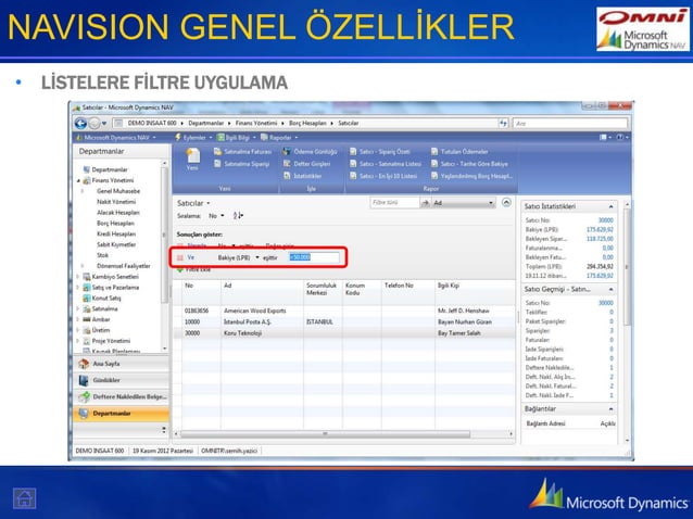 MS Dynamics NAV 2009 R2 Genel Özellikler | PPT