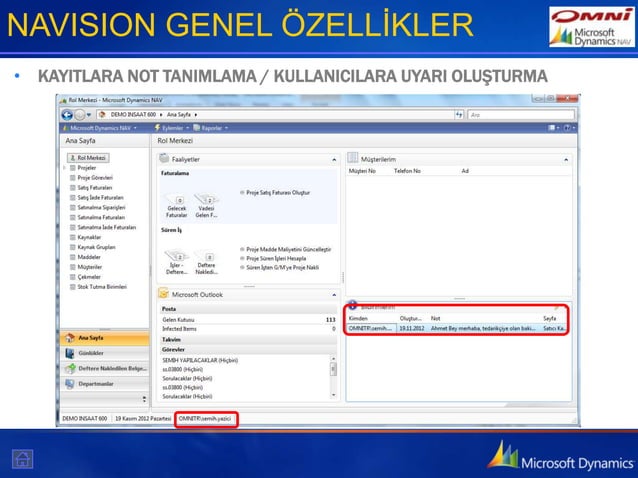 MS Dynamics NAV 2009 R2 Genel Özellikler | PPTX