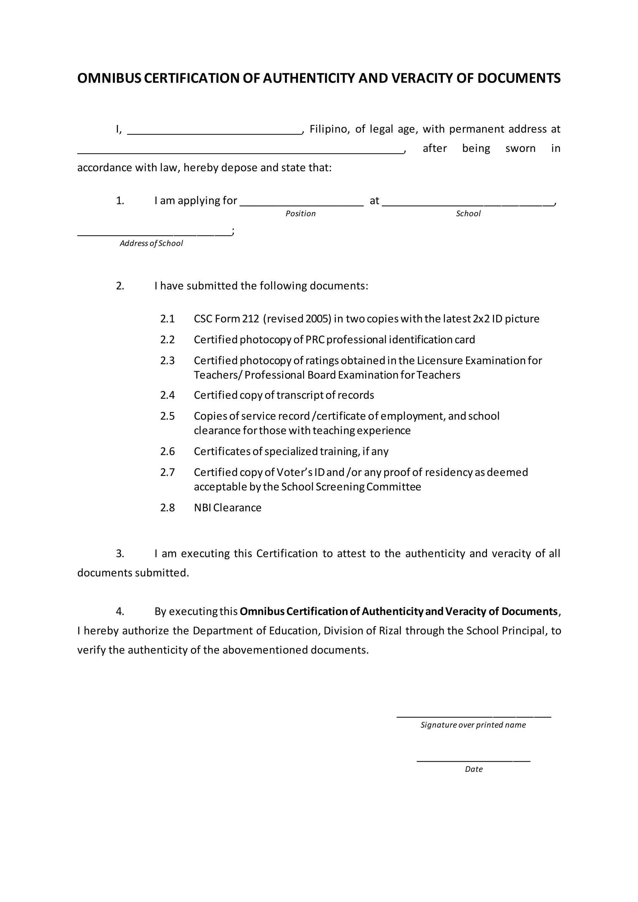 Omnibus certification-of-authenticity-and-veracity-of-documents | DOCX