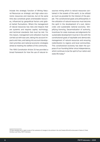 Omnibus Law and Notes on Law Formulating Process in Mining Sector | PDF